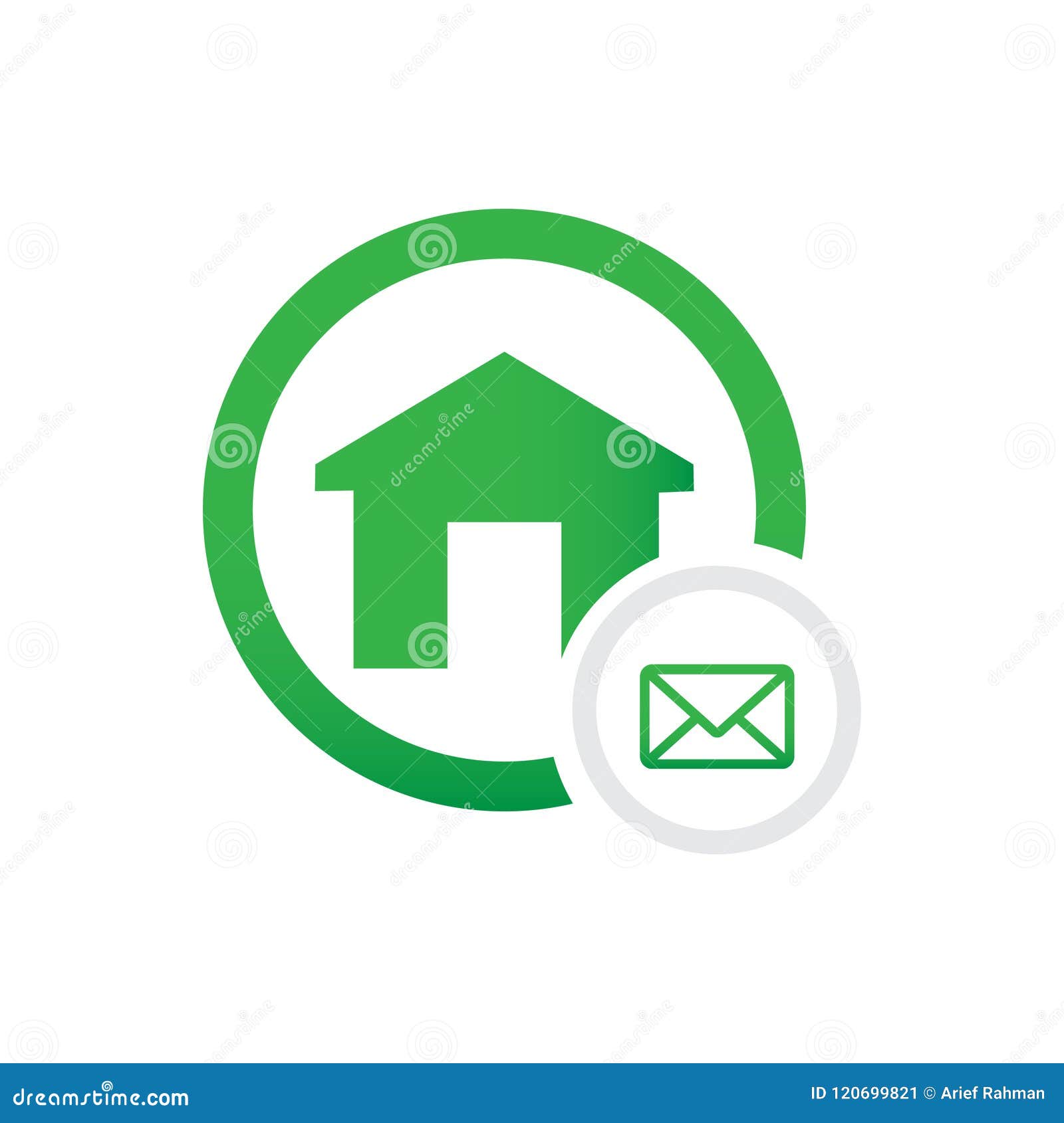 Home and Message Vector Icon Stock Vector - Illustration of vector ...
