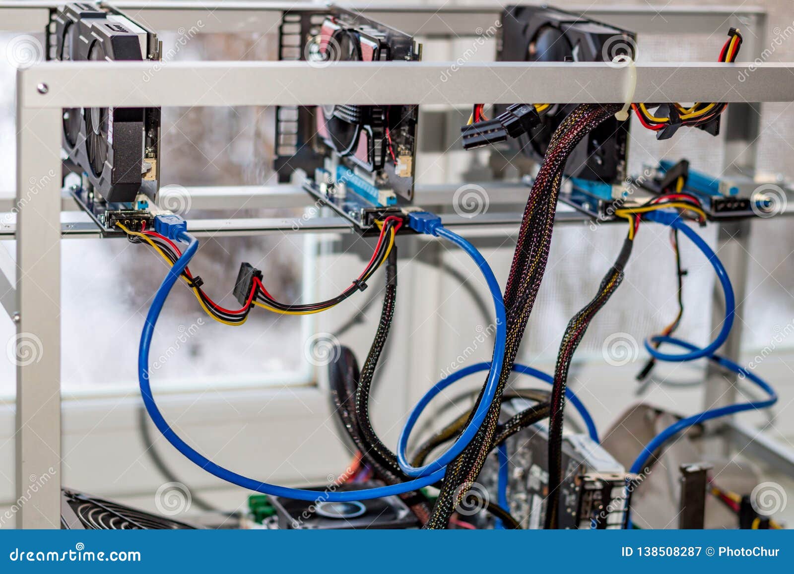 Home Mining Farm for Mining Cryptocurrency Stock Image - Image of ...