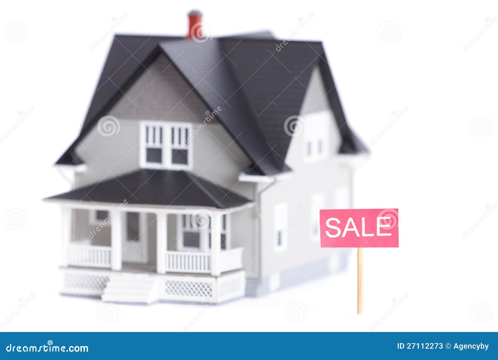 Home Model with Sale Sign, Isolated Stock Image - Image of background ...