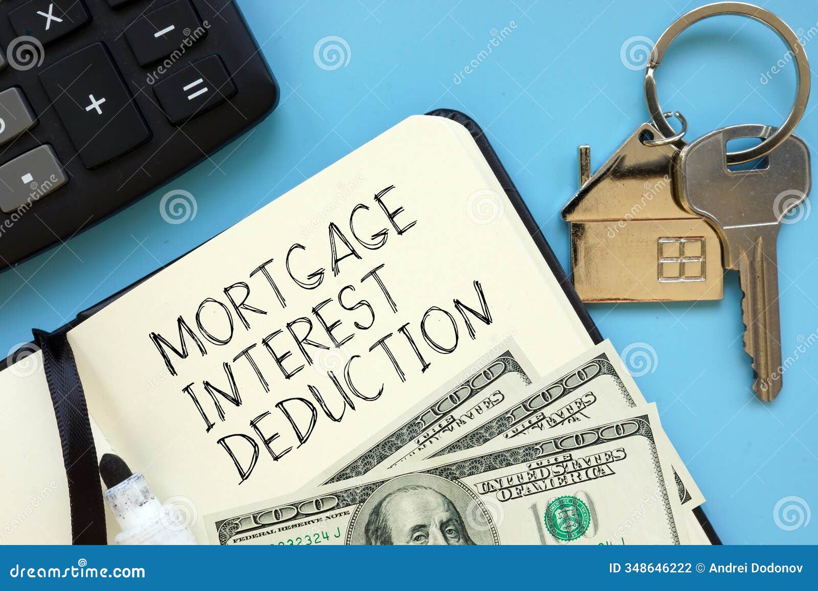 Home Mortgage Interest Deduction is Shown Using the Text Stock Photo ...