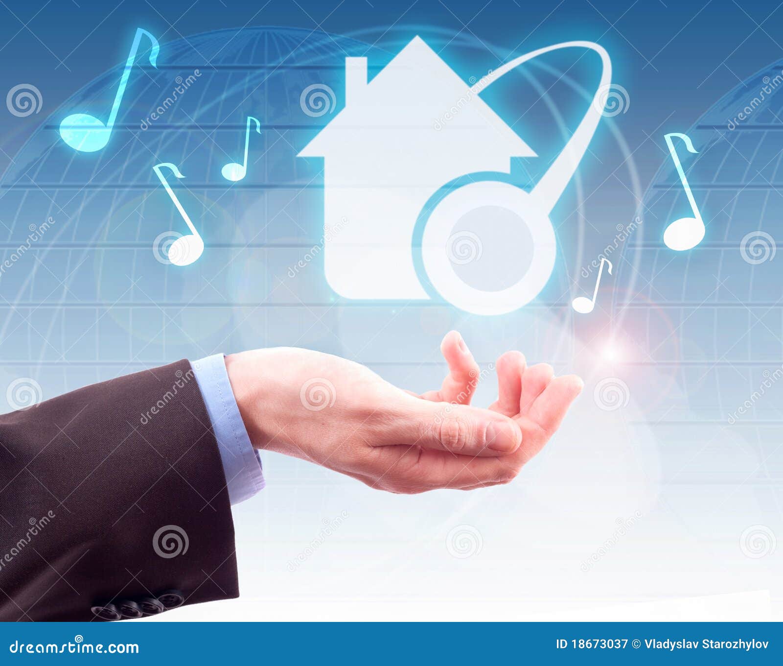 HOME MUSIC and Musical Note Stock Image - Image of button, symbol: 18673037