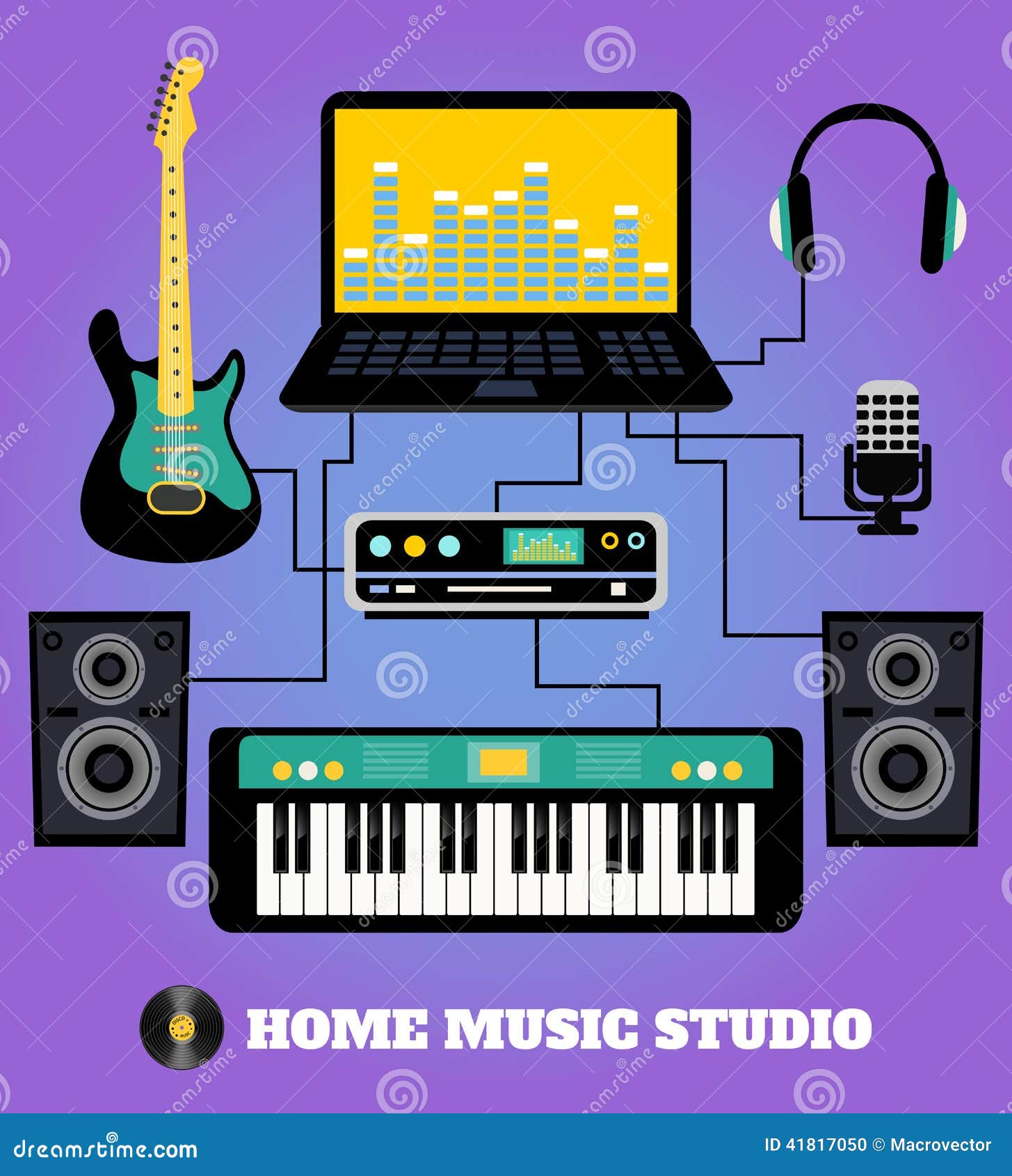 Music Studio Sound Monitor Cartoon Vector Illustration | CartoonDealer ...