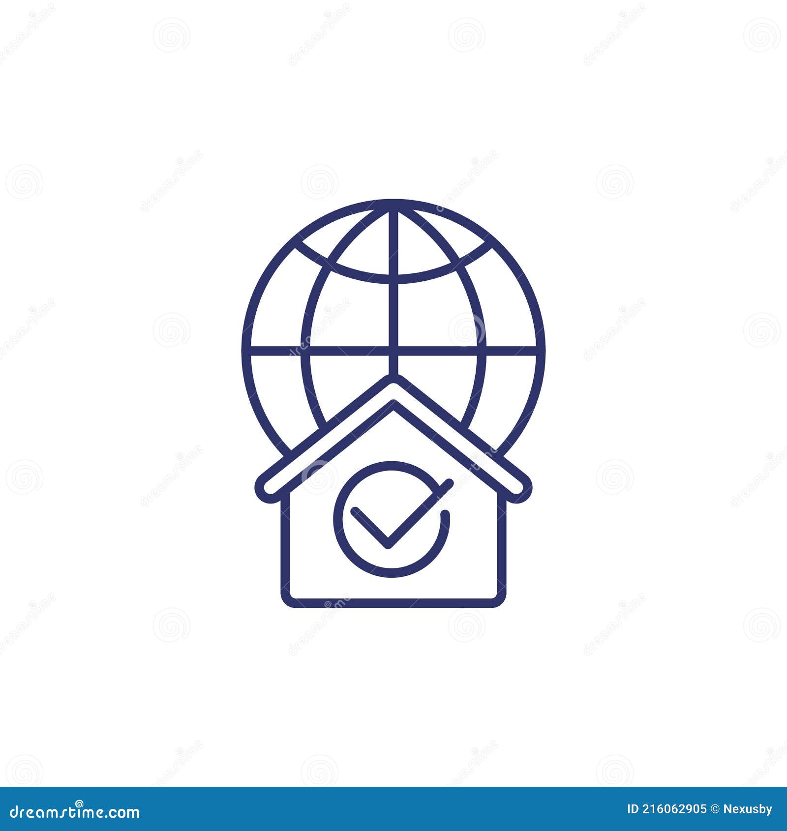 Home Network Line Icon on White, Vector Stock Vector - Illustration of ...