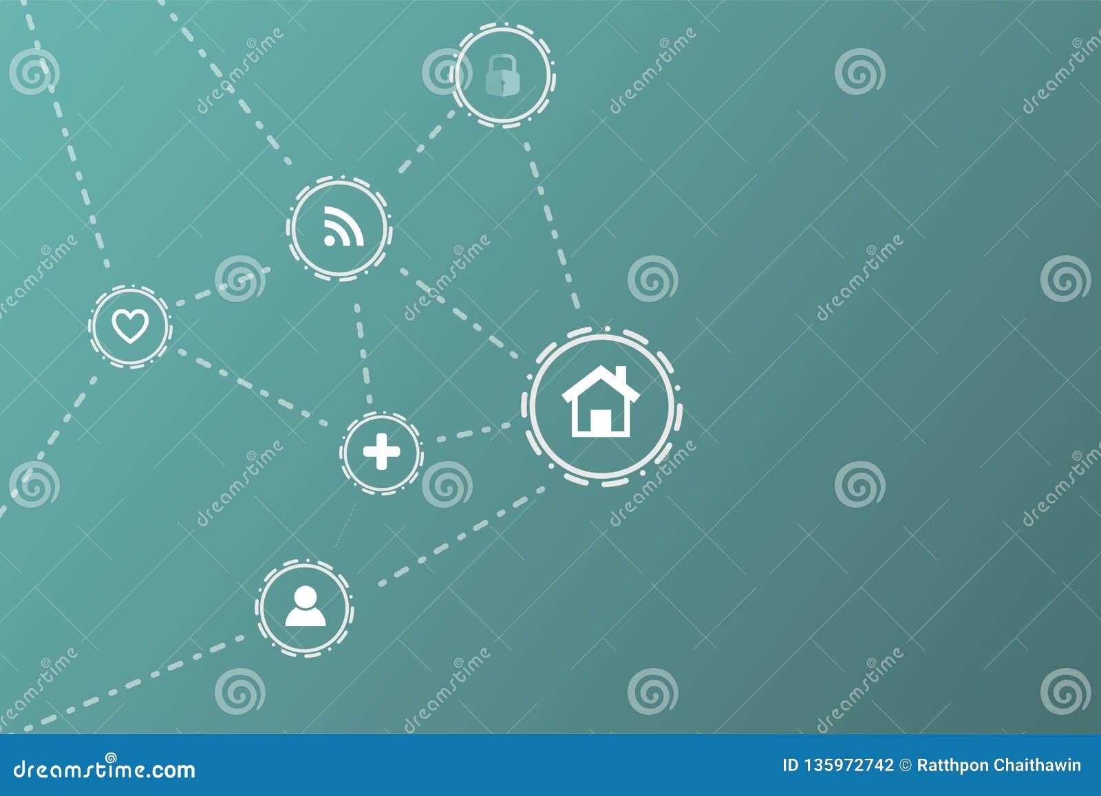 Home Network Technology Abstract Background Stock Illustration ...