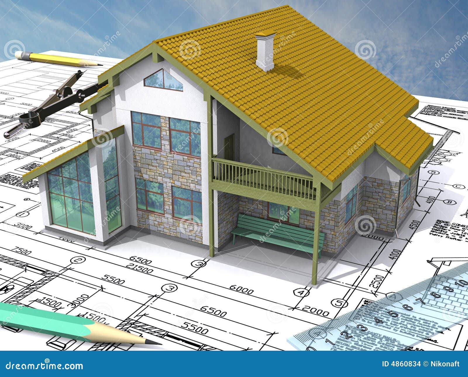 Home_NW_Isometric stock illustration. Illustration of building - 4860834