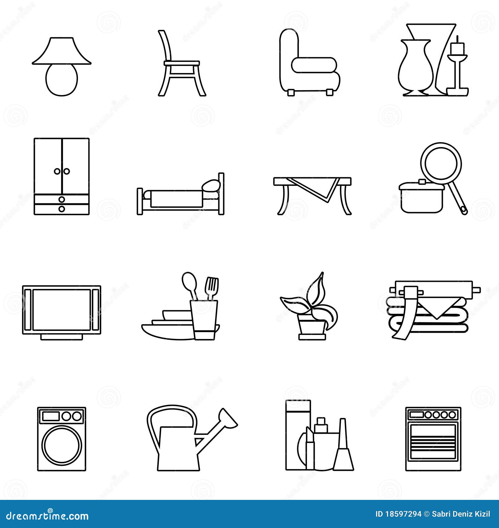 Home object icon stock vector. Illustration of table - 18597294