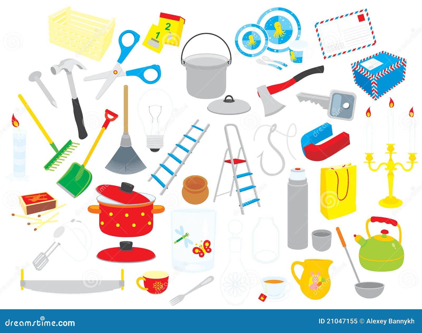 Home objects stock vector. Illustration of mixer, ladle - 21047155