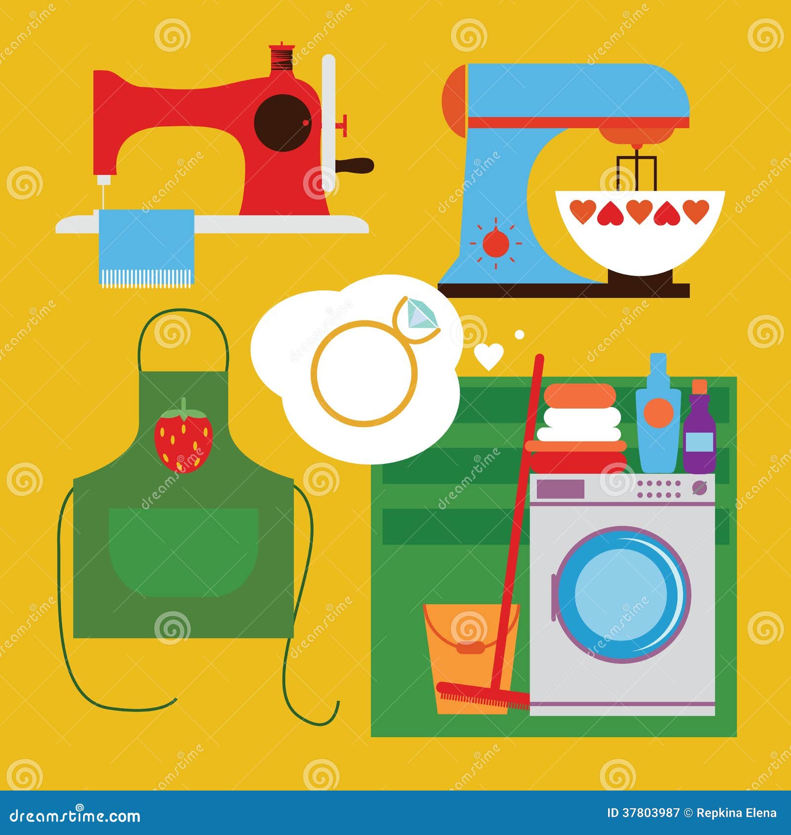 Home objects stock vector. Illustration of ring, illustrations - 37803987