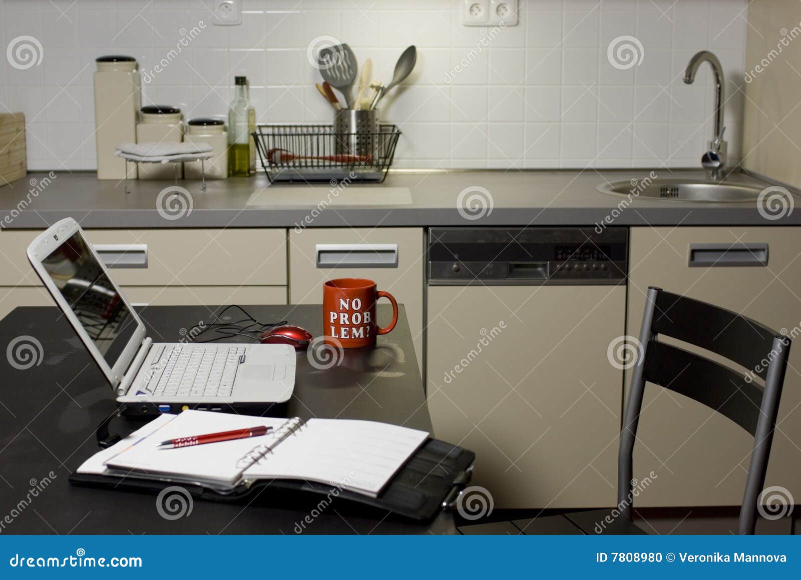 Home office stock photo. Image of work, desk, kitchen - 7808980