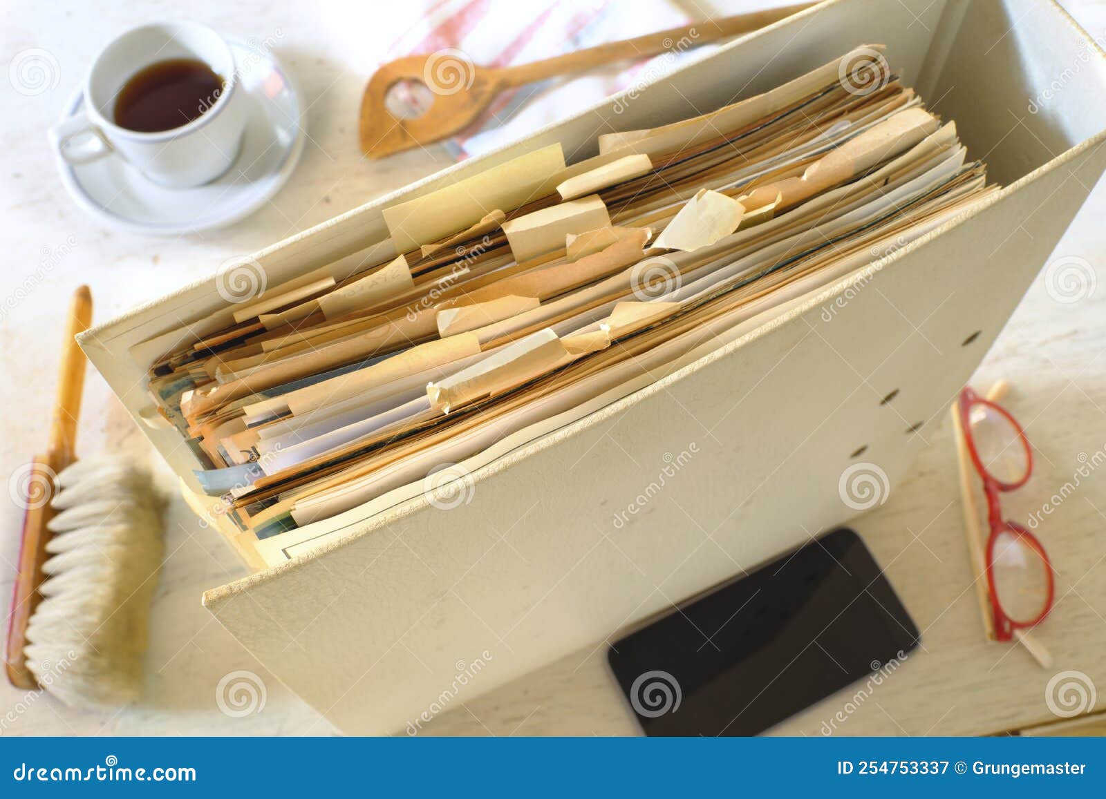Home Office Concept,file Folder and Household Objects, Double Pressure ...