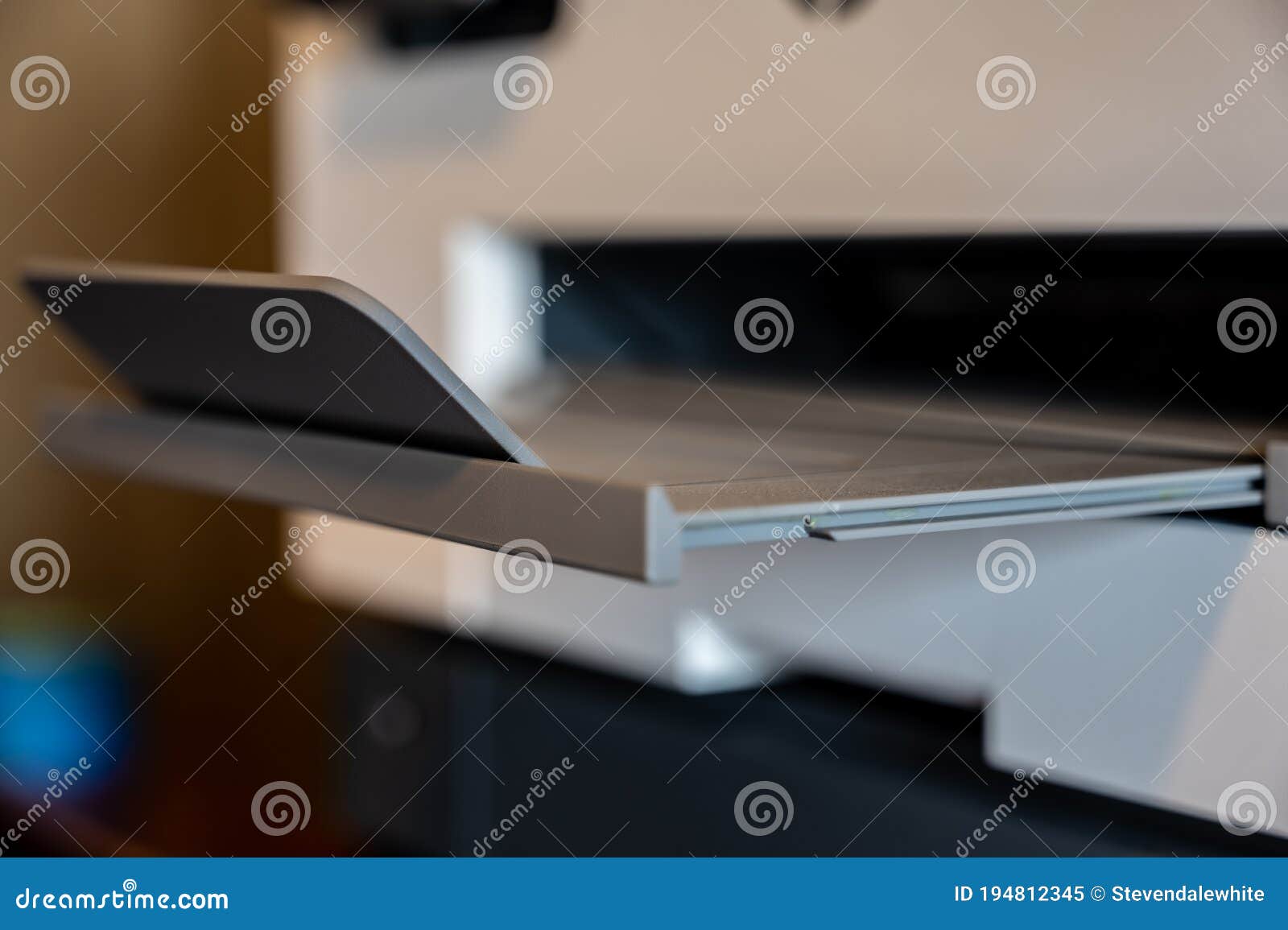 Narrow Focus on Empty Printer Feed Table Stock Image - Image of error ...