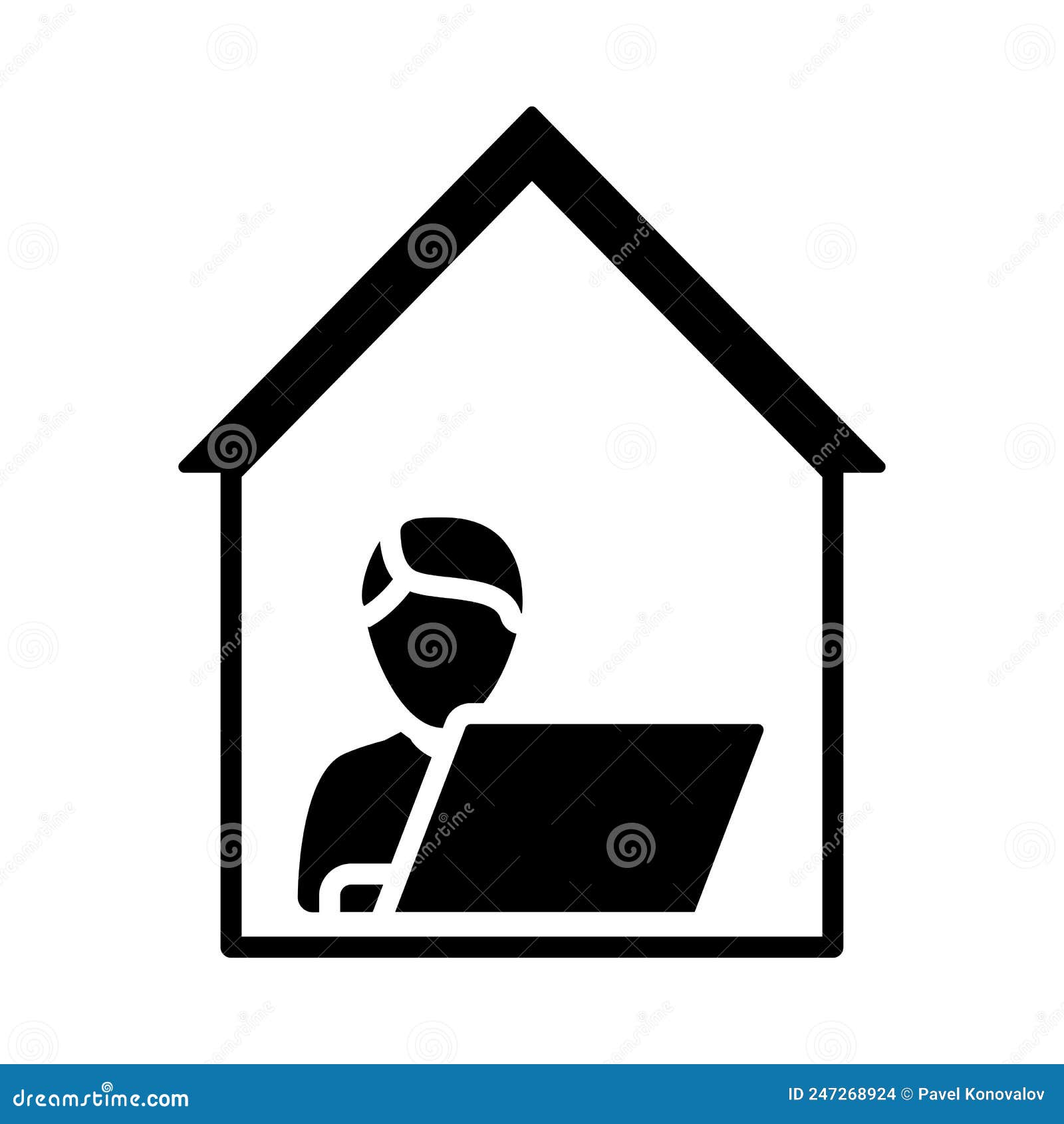 Home Office Icon stock vector. Illustration of house - 247268924