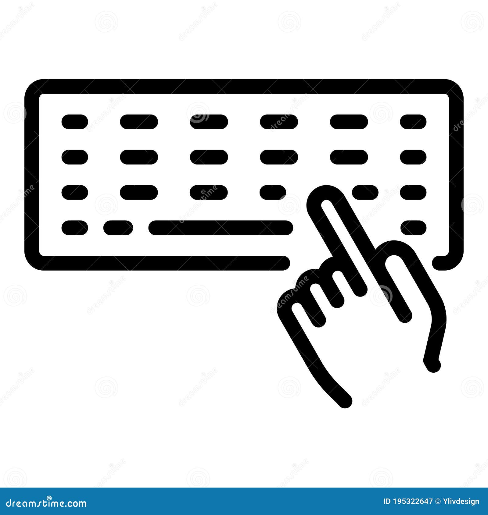 Home Office Keyboard Icon Outline Style Stock Vector Illustration Of