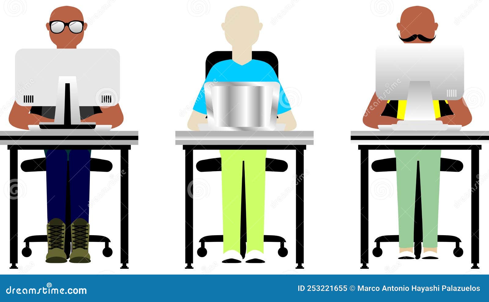 Computer Inclusive People Illustration Set Pack Stock Vector ...