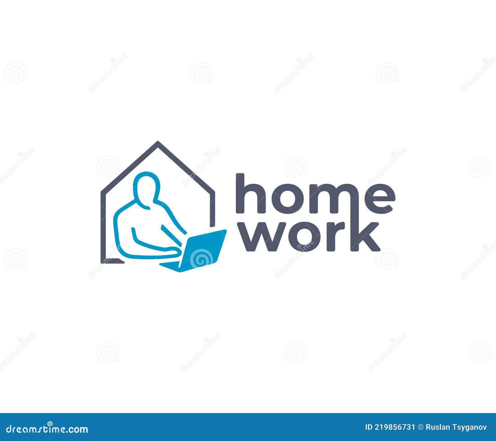 Home Office Logo Design. Remote Employee Vector Design Stock Vector ...