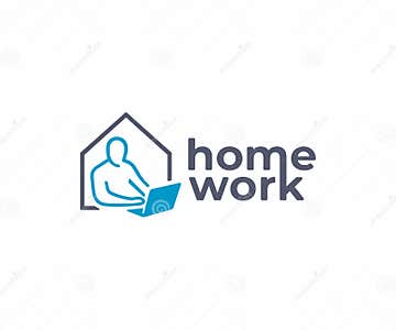 Home Office Logo Design. Remote Employee Vector Design Stock Vector ...