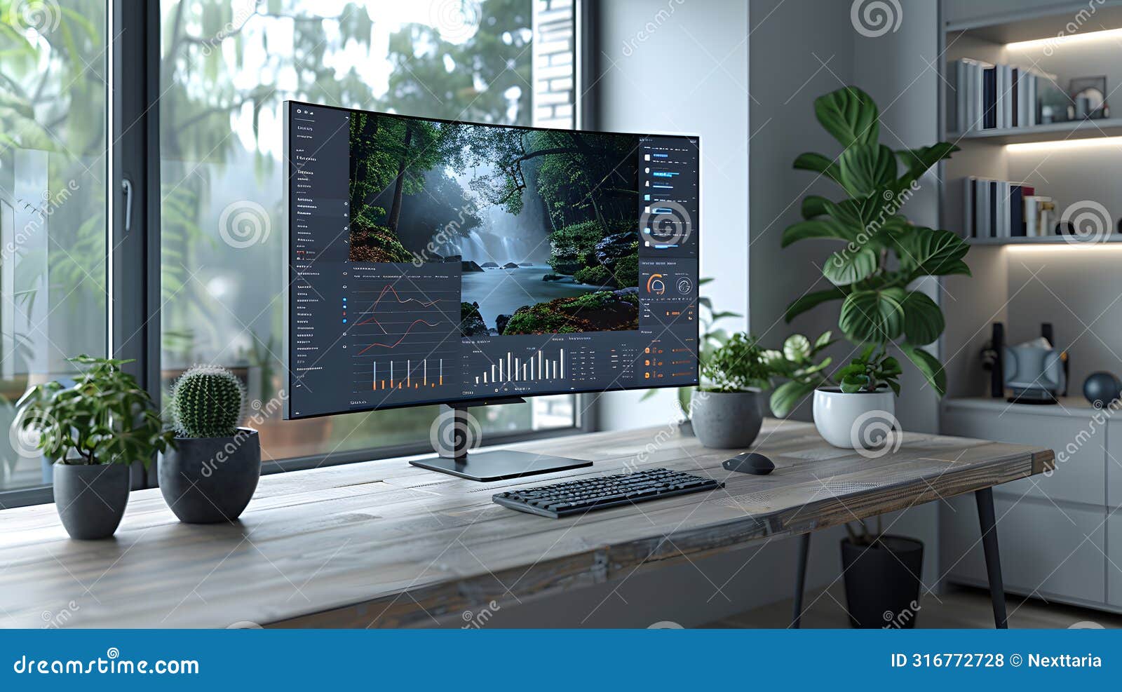 Home Office Project Management Dashboard Stock Illustration ...