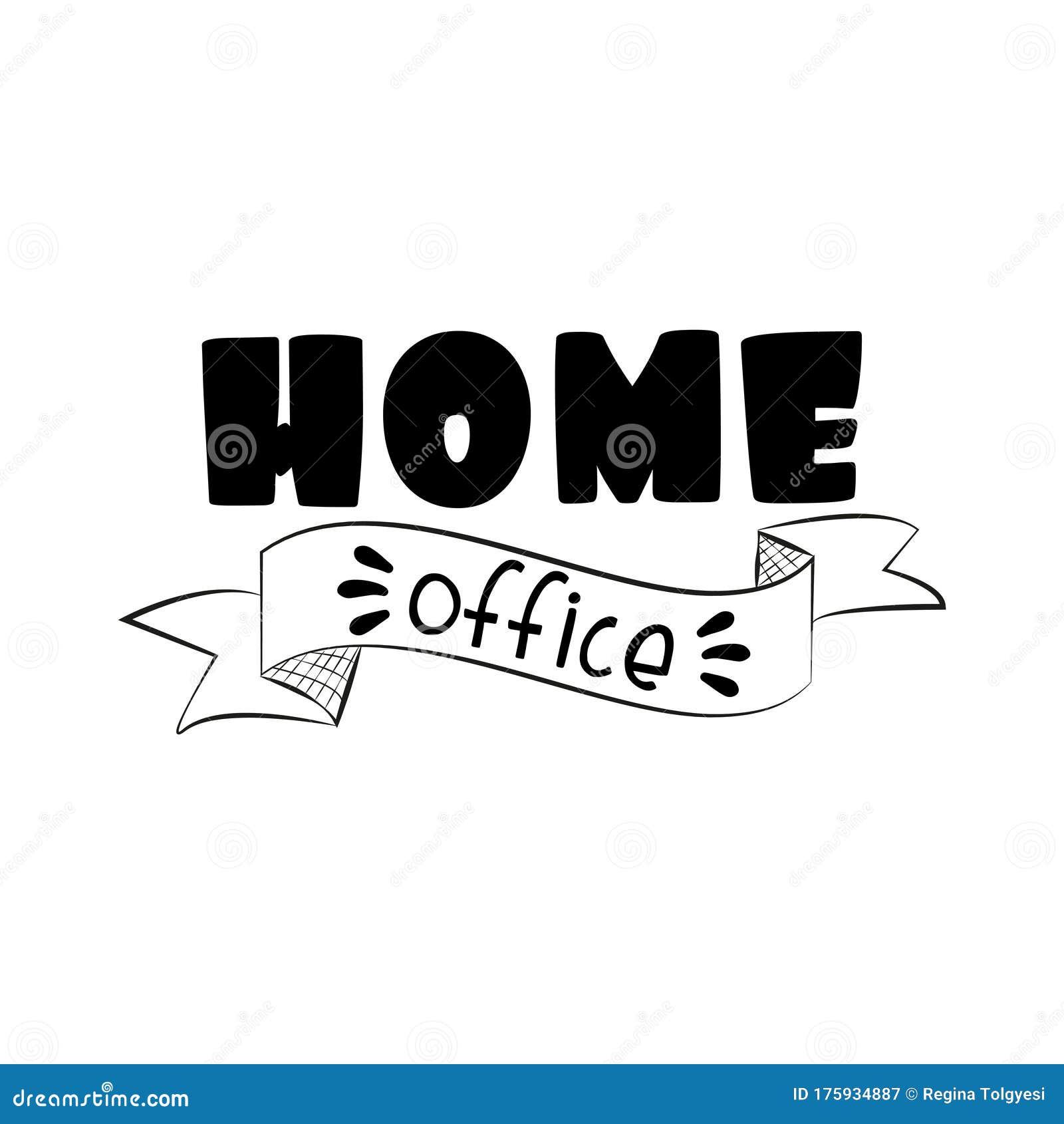 Home office text. stock vector. Illustration of covid - 175934887