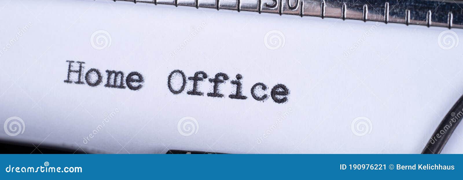 Home Office. Text Written with a Old Typewriter. Panorama Stock Image ...
