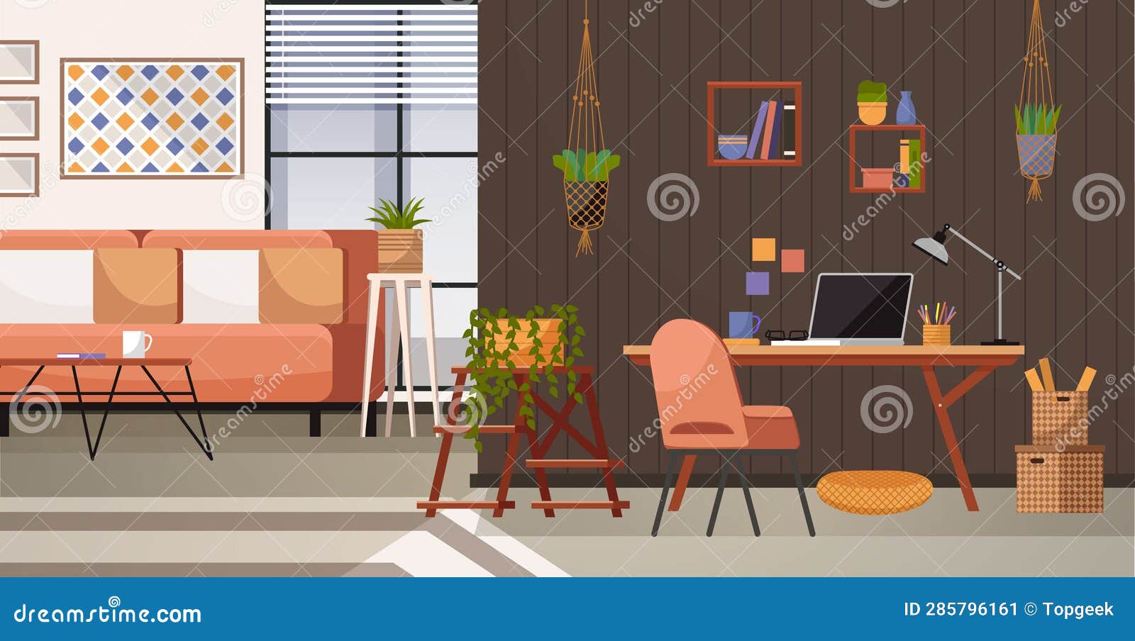 Home Office. Work from Home. Welcoming and Inspiring Atmosphere Room ...