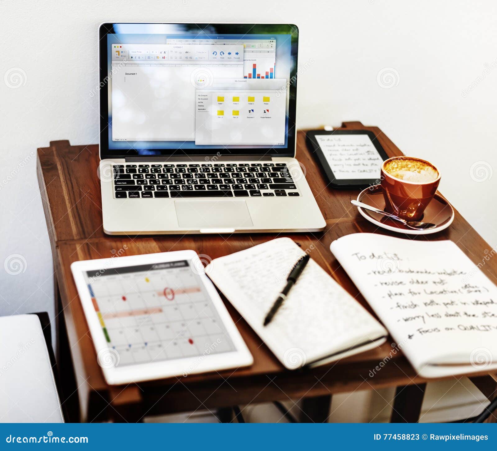 Home Office Workspace Place of Work Concept Stock Image - Image of cafe ...