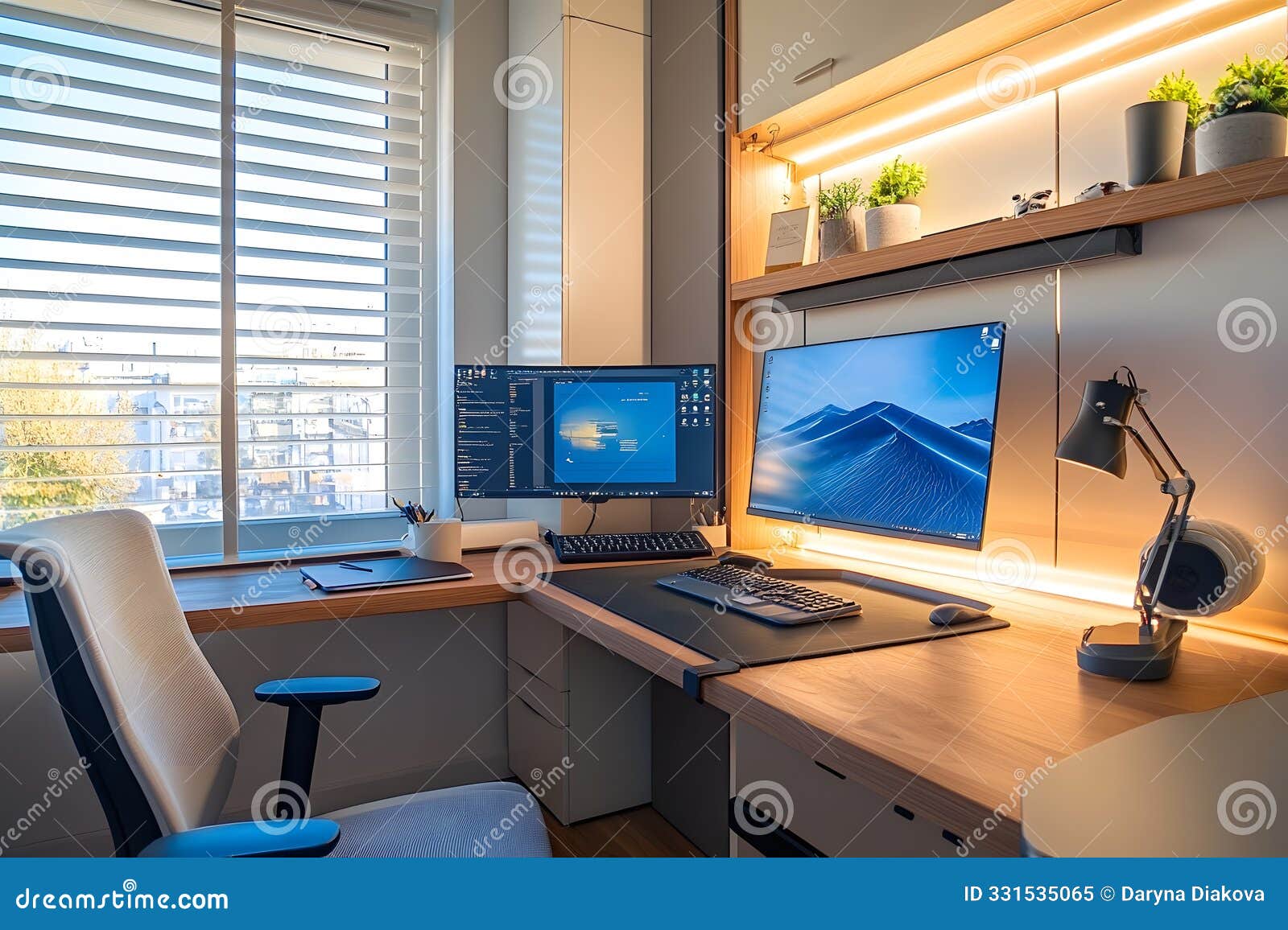 Home Offices, Modern Productive Systems, Remote Working Style Stock ...