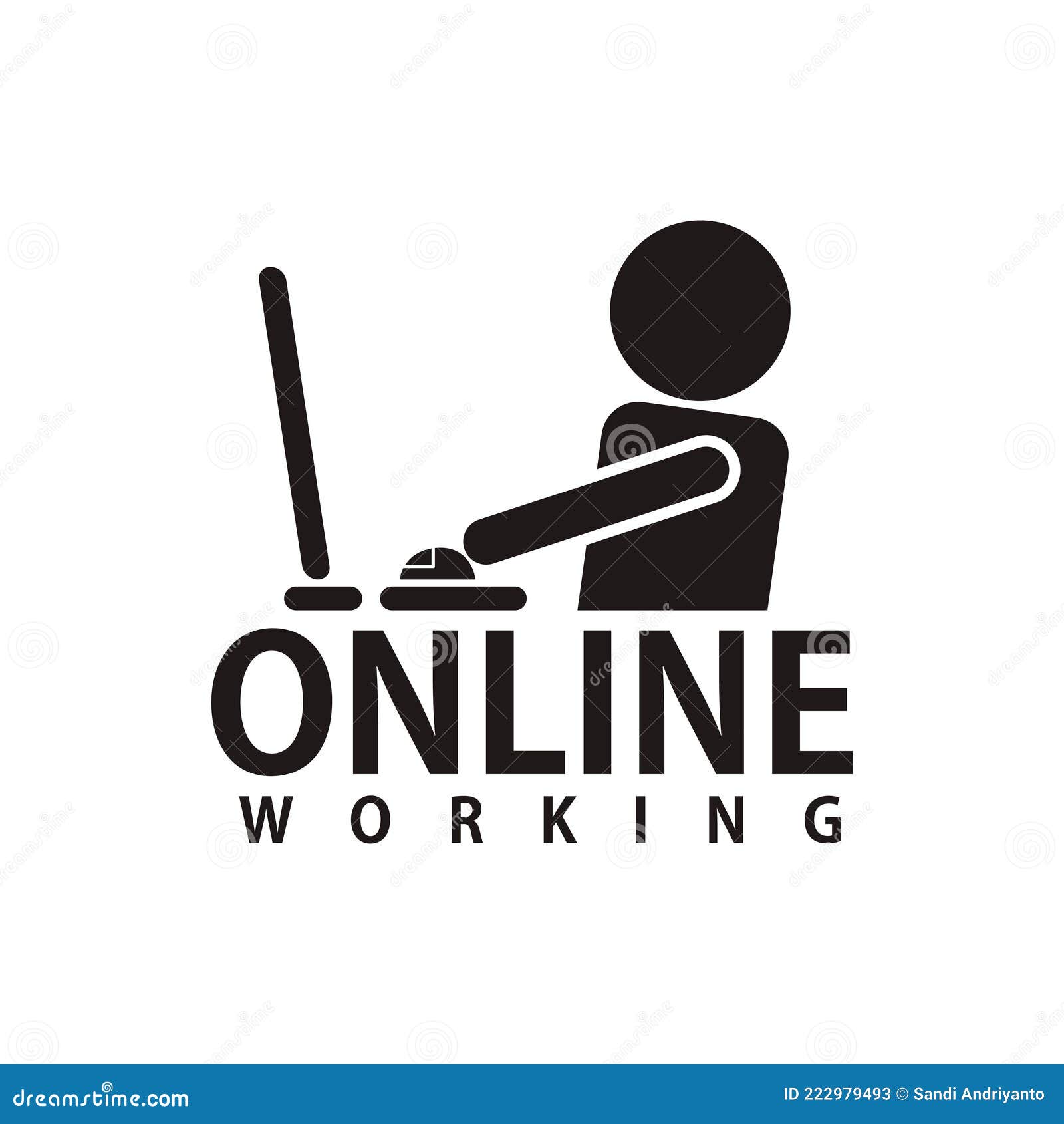 Home Online Working Icon Logo Vector Stock Vector - Illustration of ...