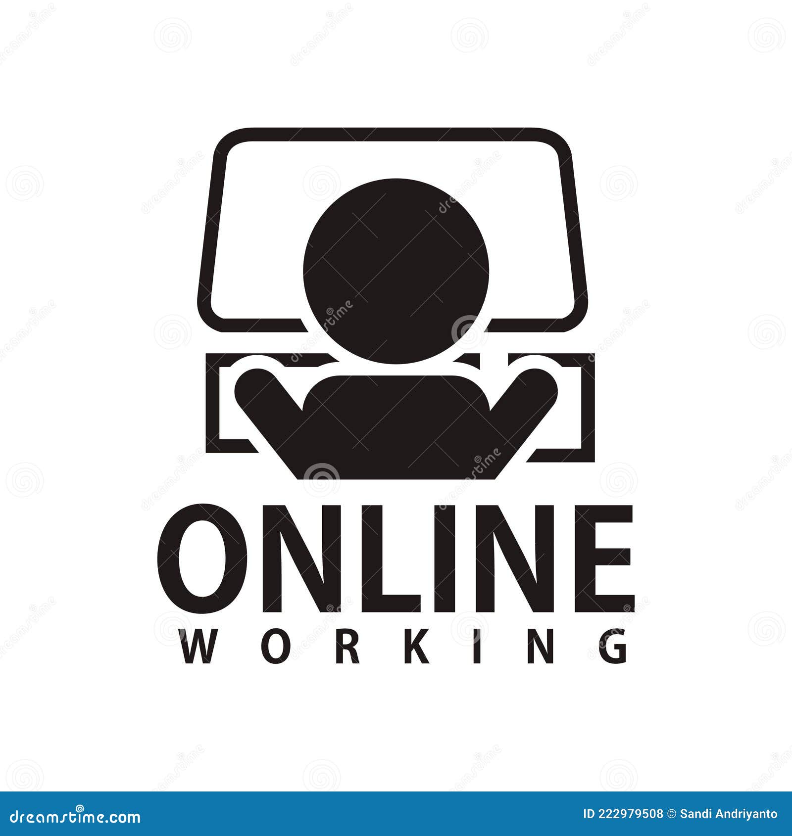 Home Online Working Icon Logo Vector Stock Vector - Illustration of ...