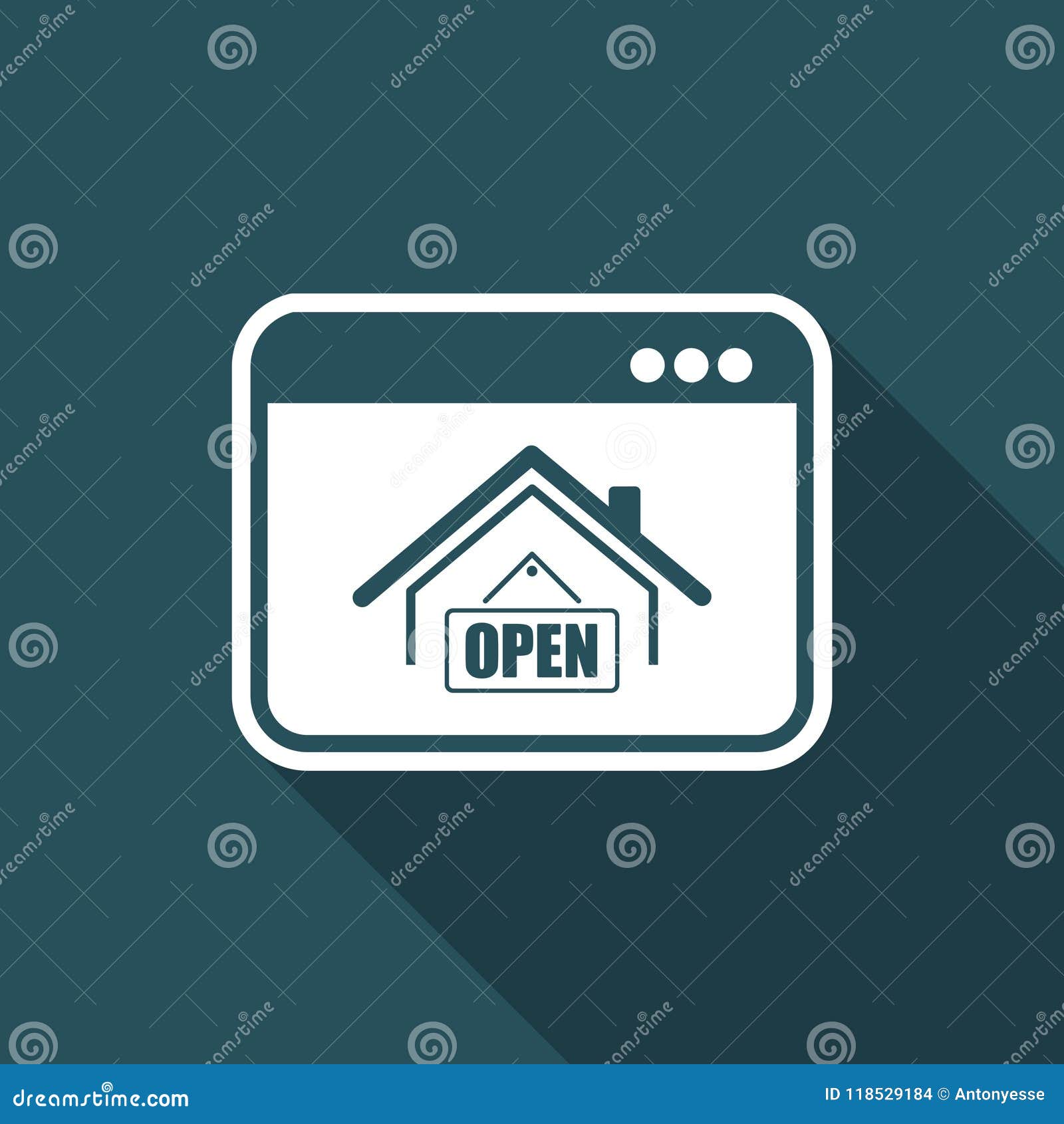 Home and Open Signboard - Vector Icon for Computer Website or ...