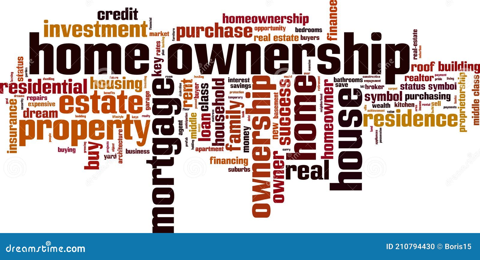 Home ownership word cloud stock vector. Illustration of dream - 210794430