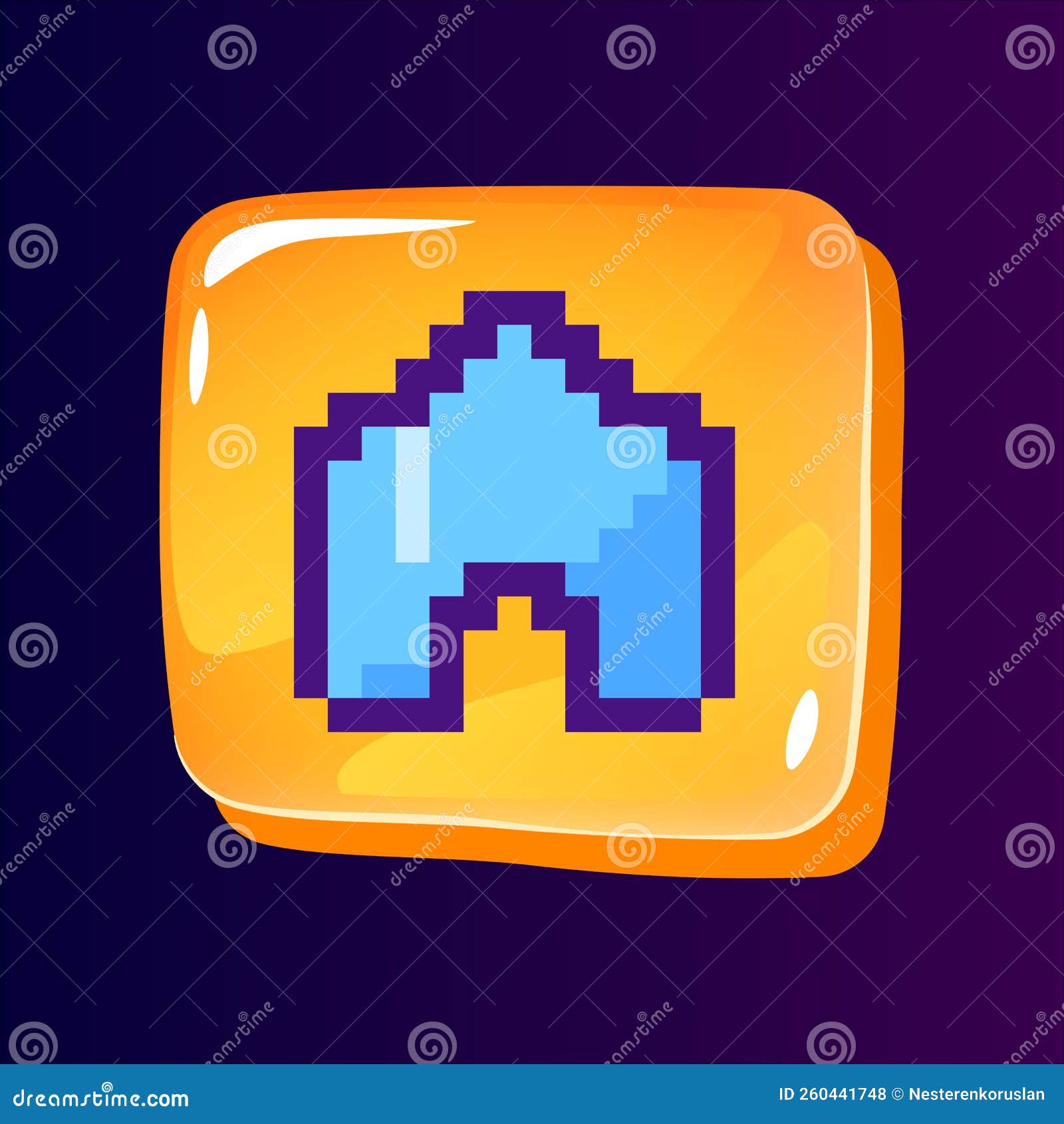 Home Page Glossy Ui Button with Pixelated Color Icon Stock Vector - Illustration of vector ...