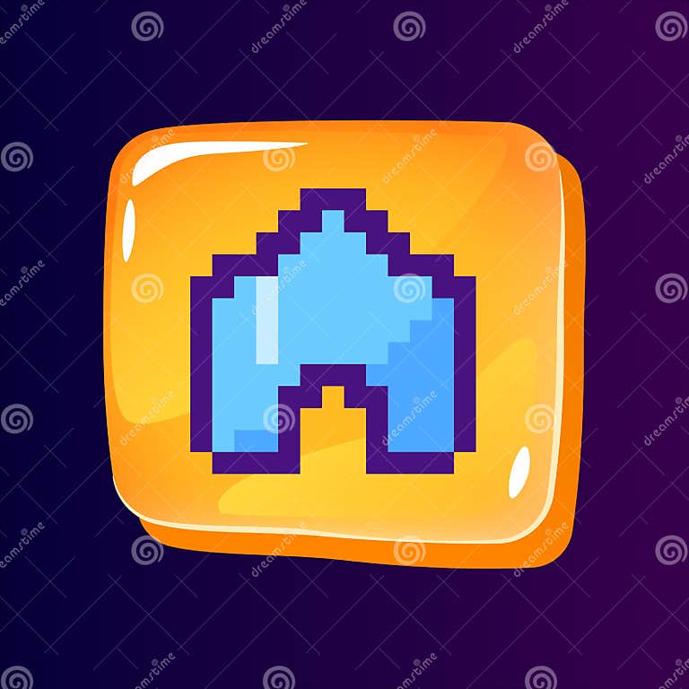 Home Page Glossy Ui Button with Pixelated Color Icon Stock Vector - Illustration of vector ...