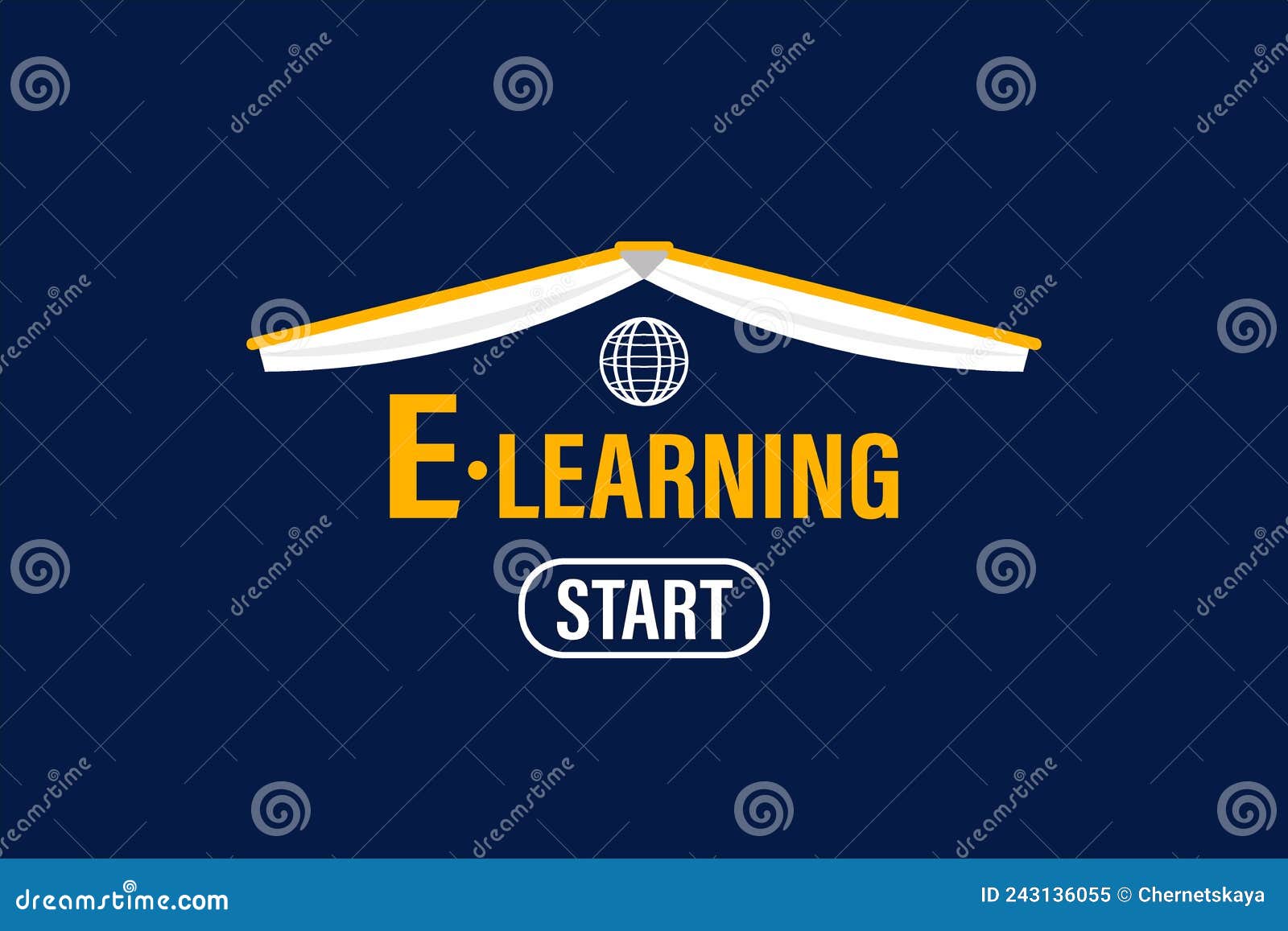 Home Page of Website E- Learning. Illustration Stock Illustration ...