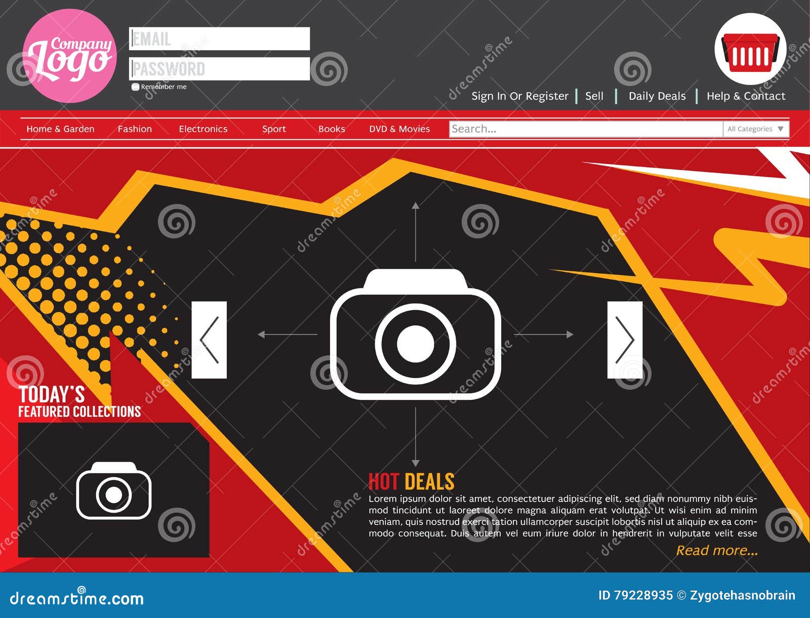 Home Page Website Template stock vector. Illustration of style - 79228935