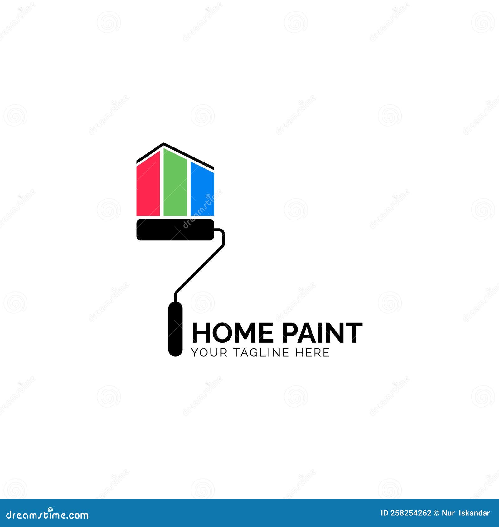 Home Paint Service Logo Design Template Stock Vector - Illustration of ...