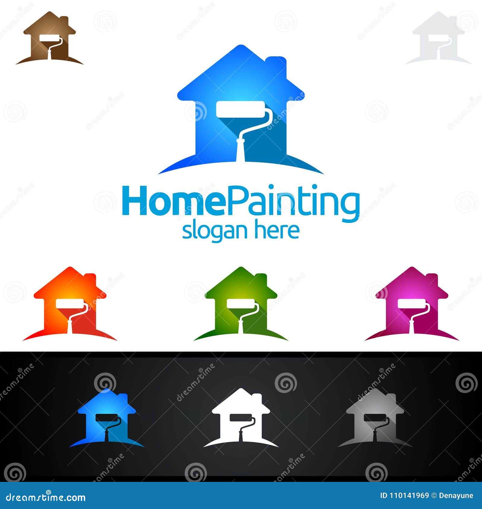 Home Painting Vector Logo Design Stock Vector - Illustration of brand ...