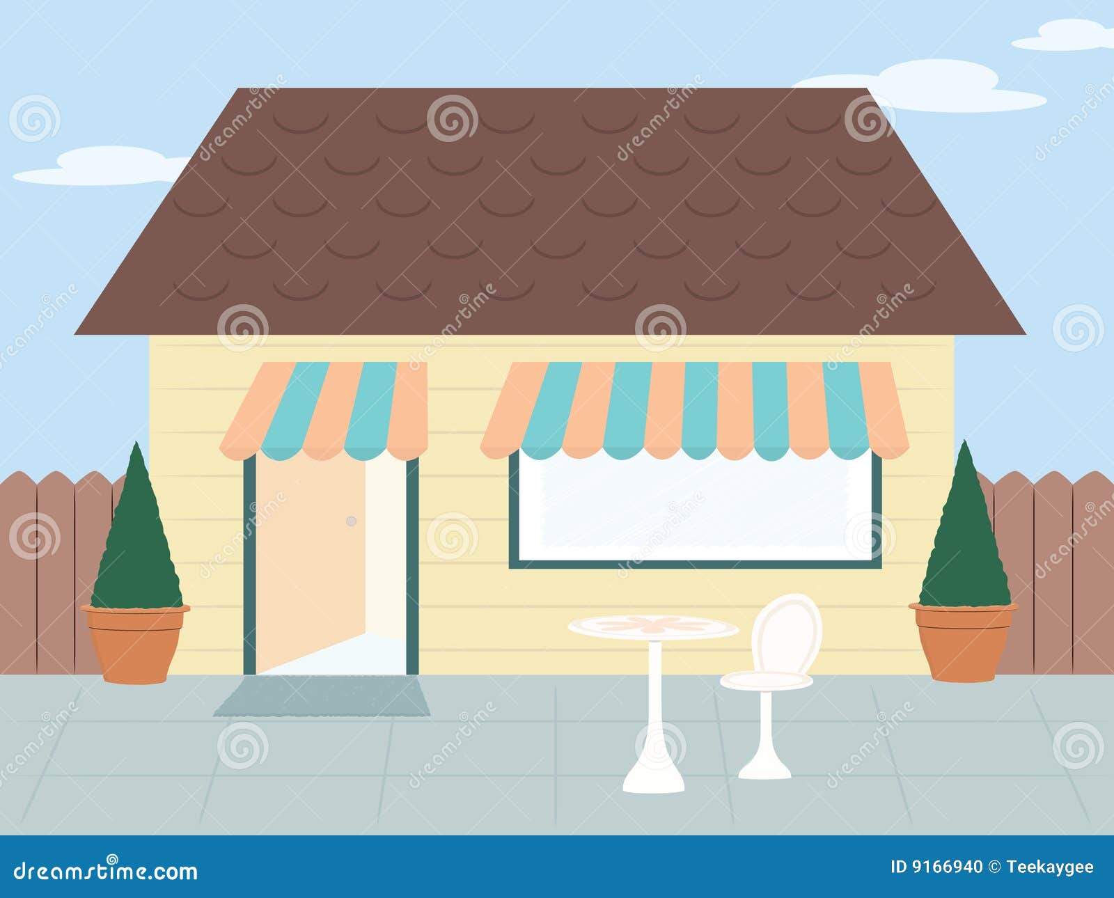 Home with patio stock vector. Illustration of architecture - 9166940