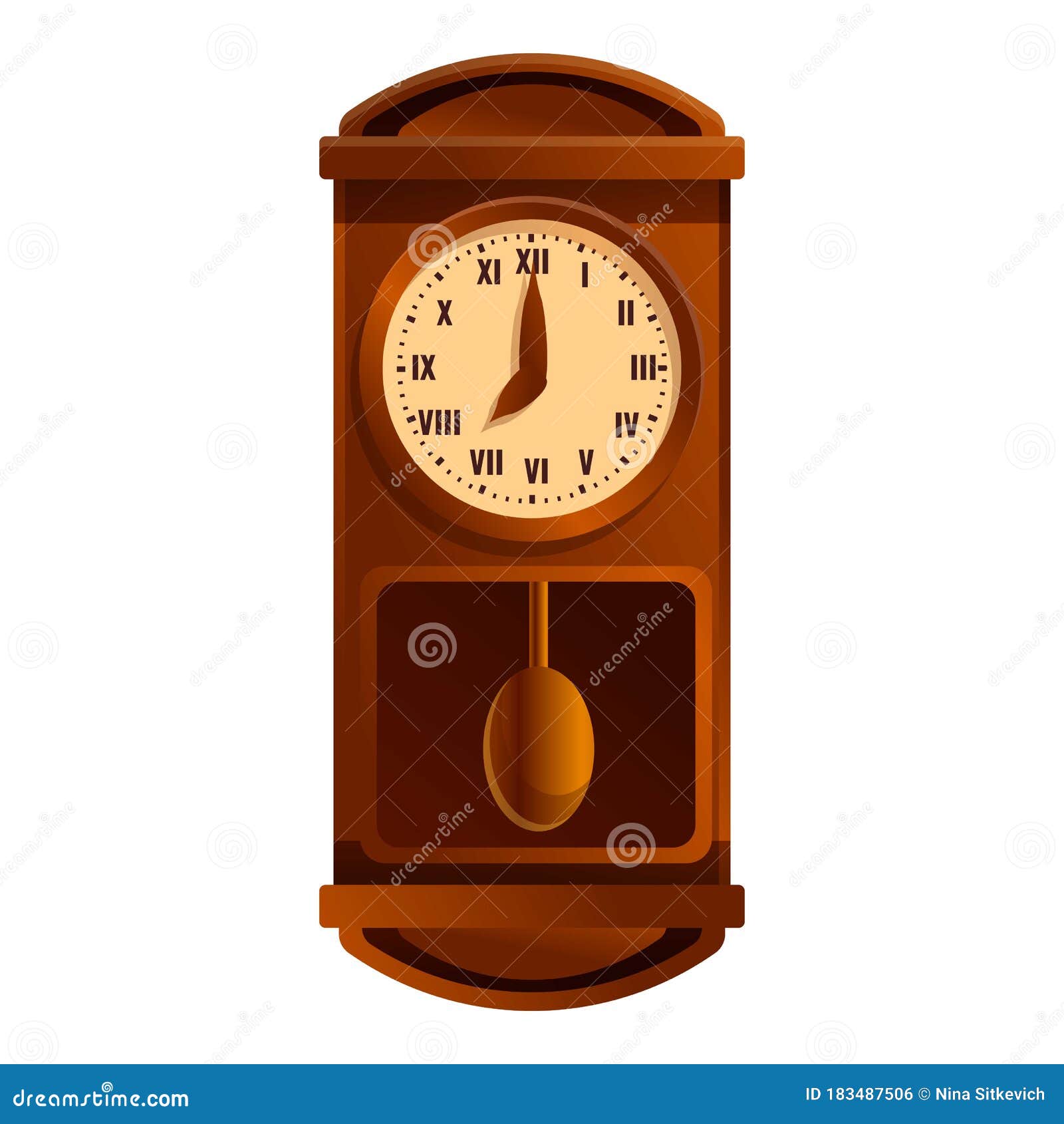 Home Pendulum Clock Icon, Cartoon Style Stock Vector - Illustration of ...