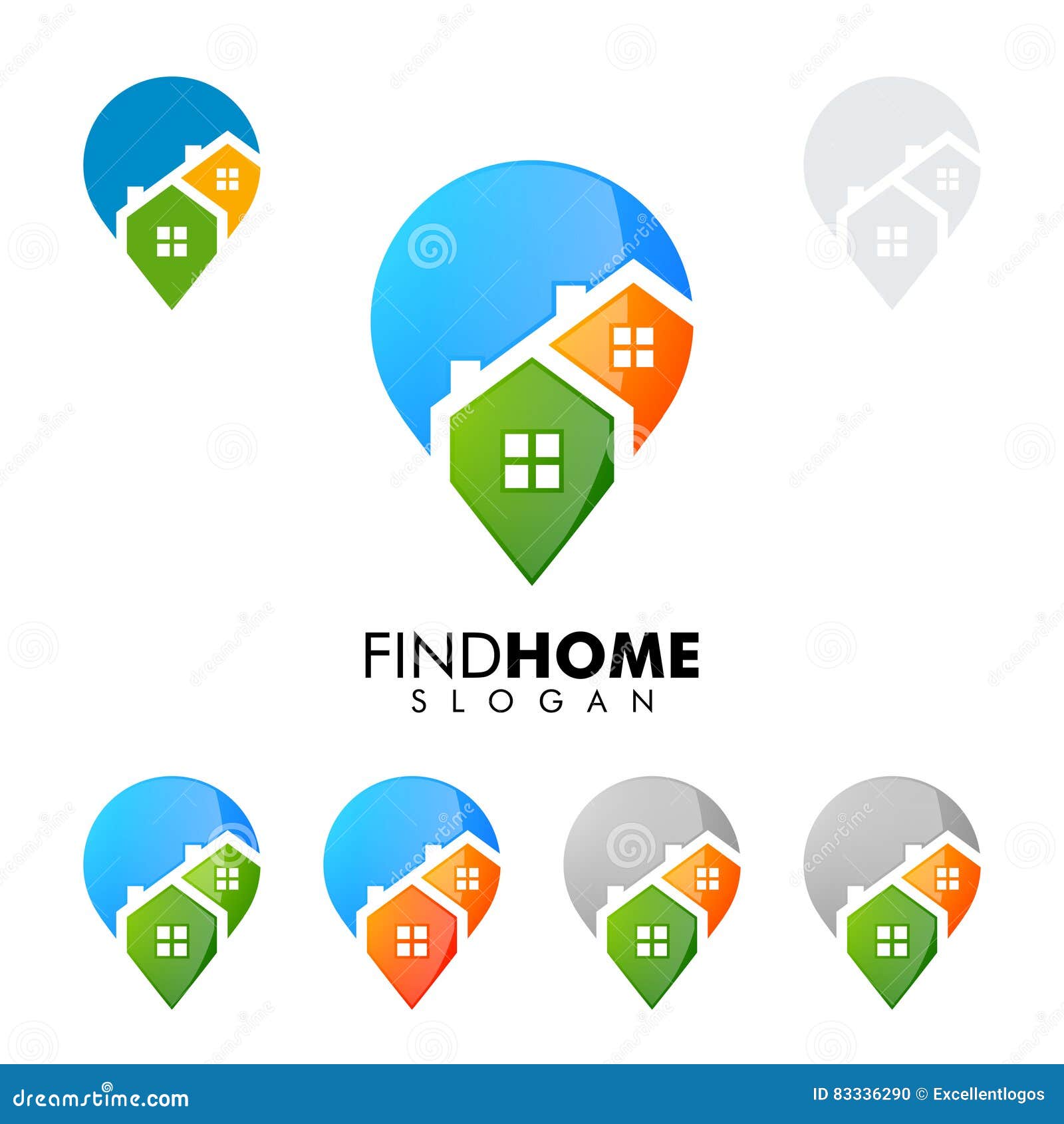 Home Pin Logo, Represented Real Estate Vector Logo Design Stock Vector ...