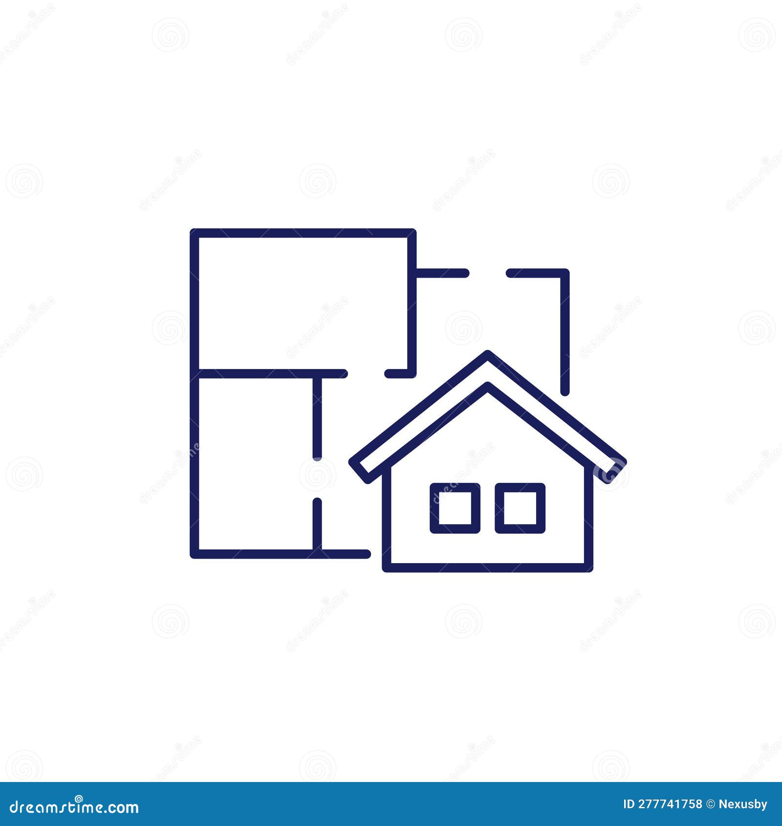 Home Plan, Room Layout Line Icon Stock Vector - Illustration of ...