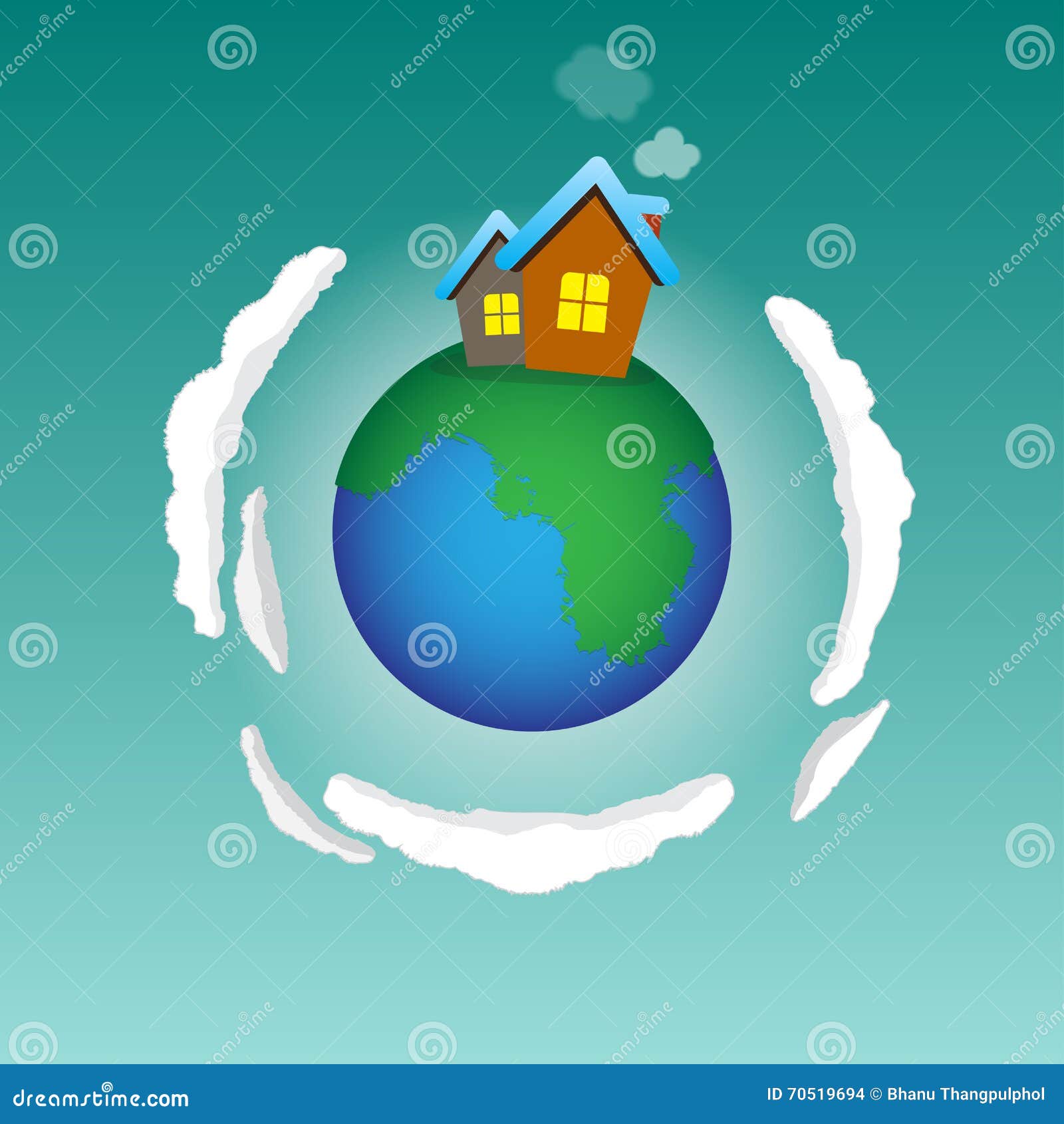 Home planet stock vector. Illustration of ball, tree - 70519694