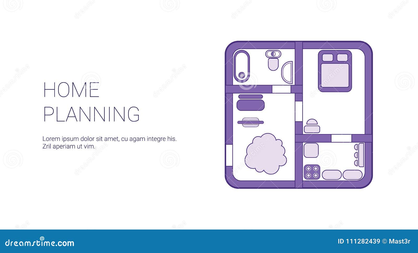 Home Planning Template Web Banner with Copy Space Stock Vector ...