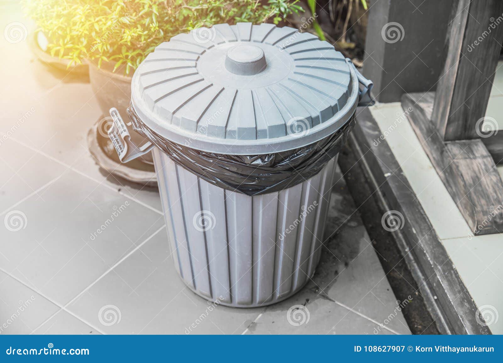 Home Plastic Garbage Trash Bin Stock Image - Image of container, liters ...