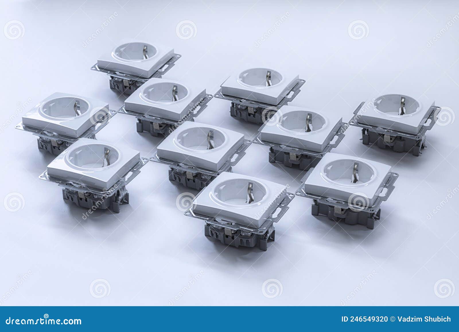 Home Plastic Sockets for Electricity on a White Background Stock Photo ...