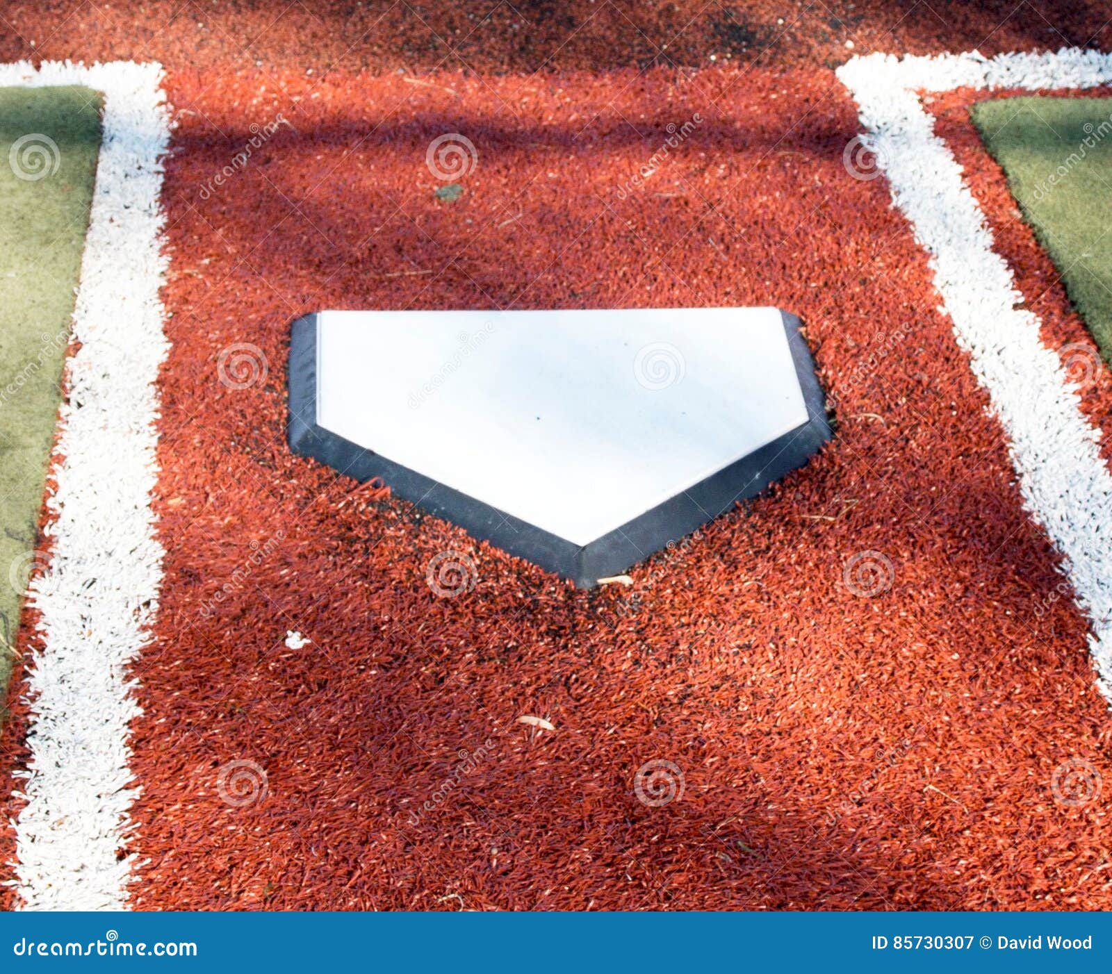 Home Plate on a Turf Baseball Field Stock Image - Image of varsity ...