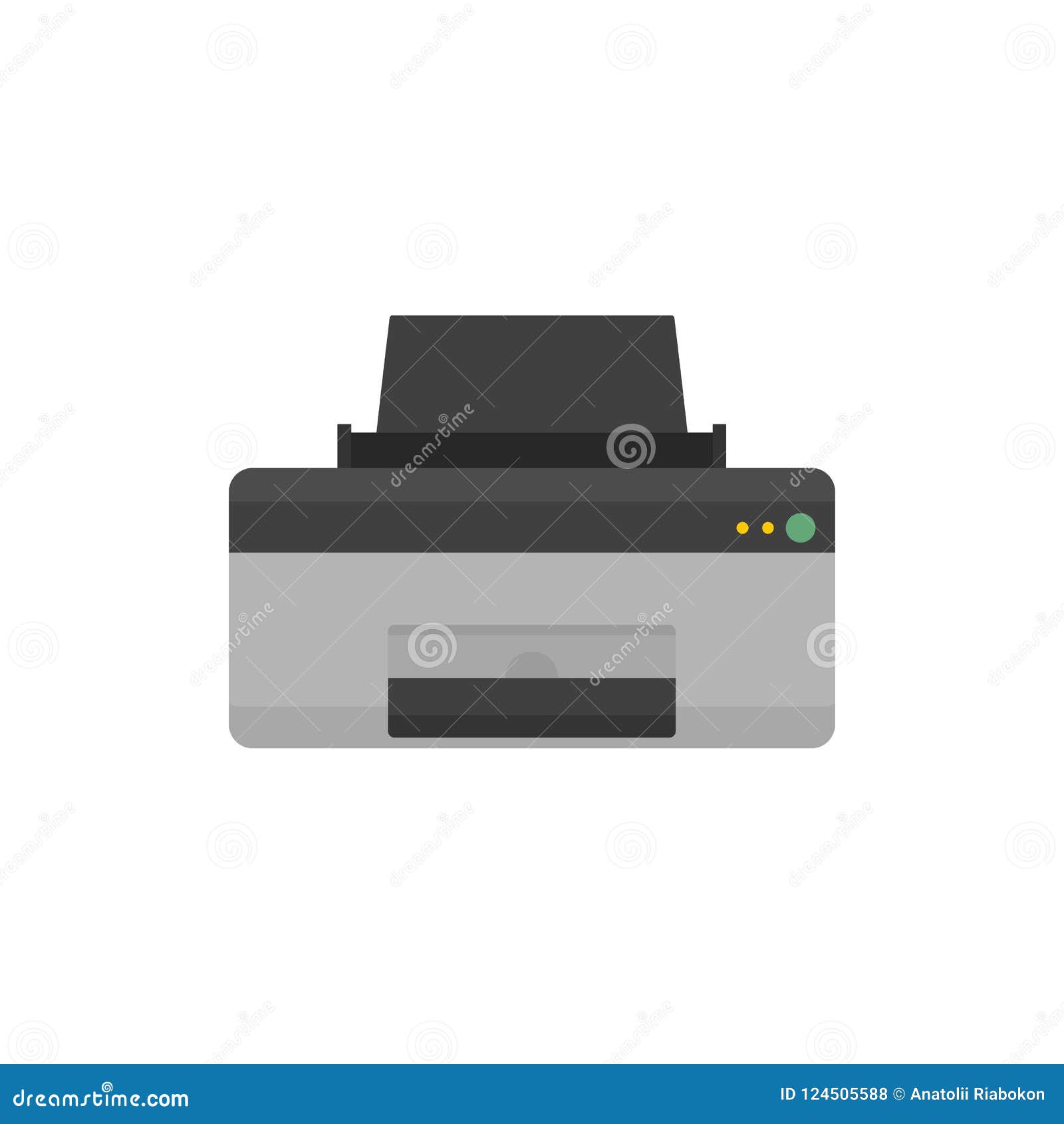 Home Printer Icon, Flat Style Stock Illustration - Illustration of ...