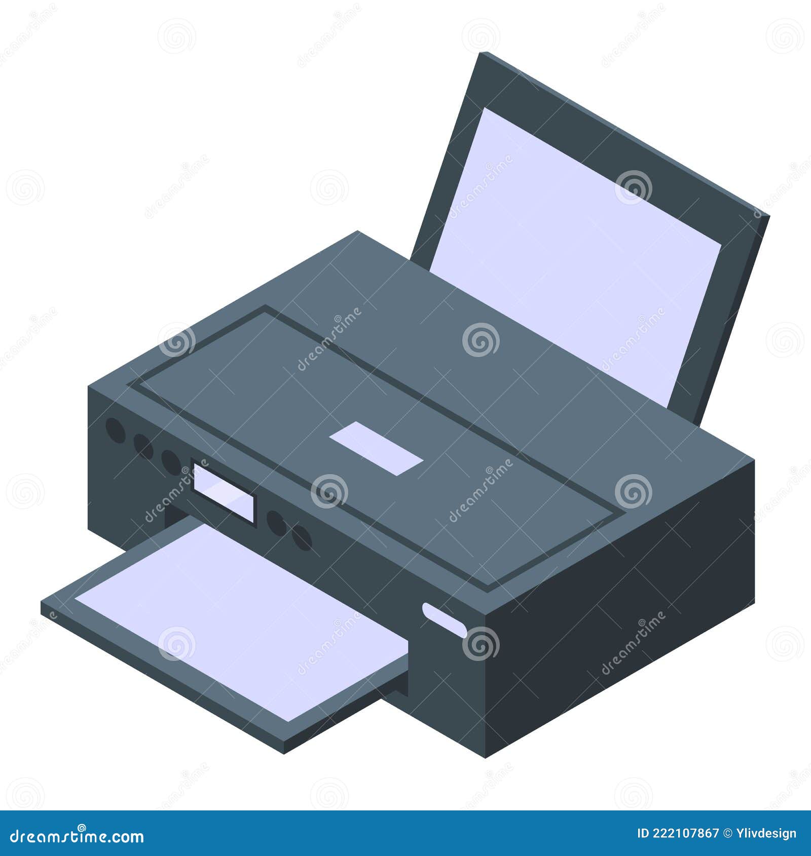 Home Printer Icon Isometric Vector. Computer Paper Printer Stock Vector ...