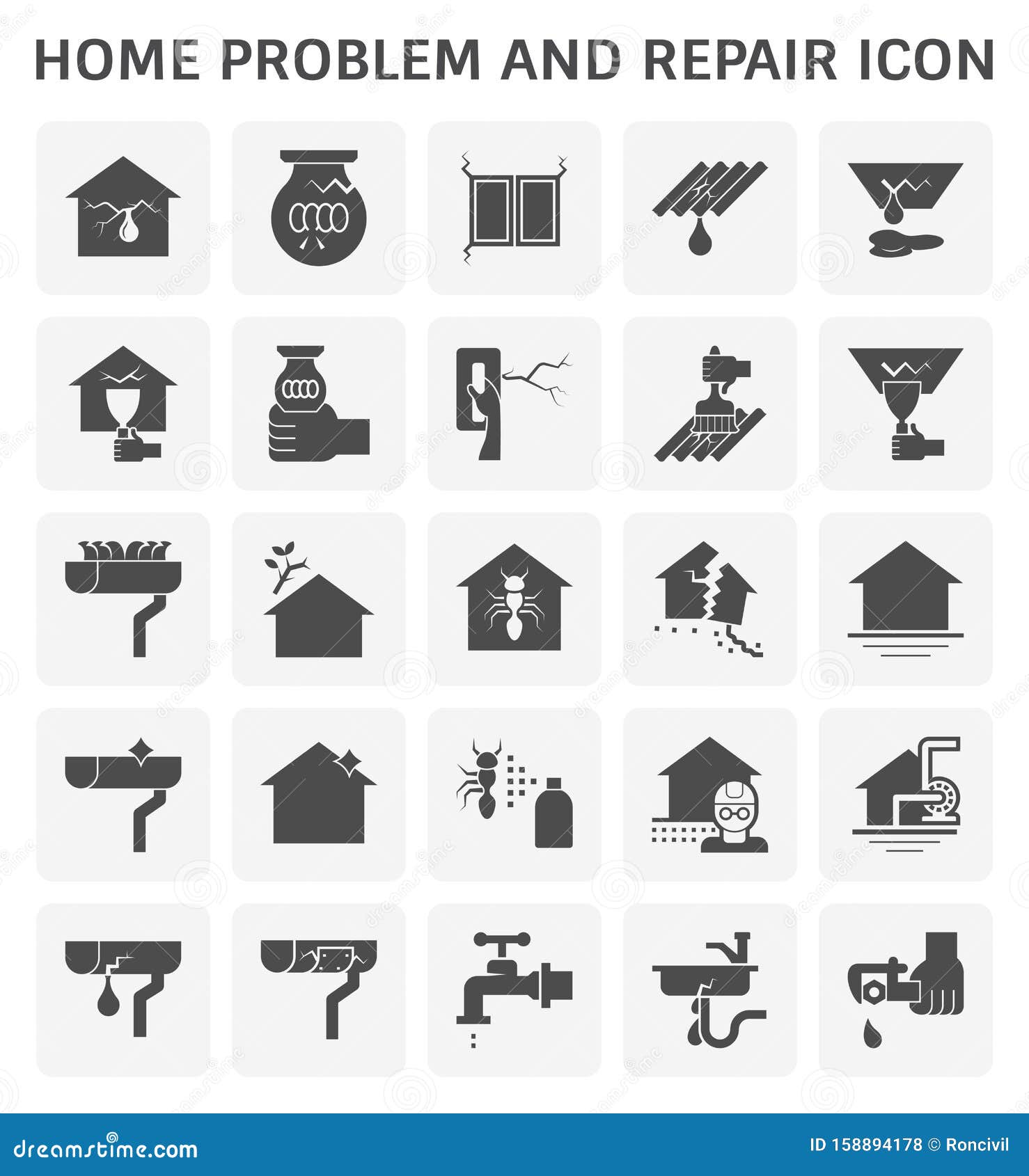 Home problem icon stock vector. Illustration of handyman - 158894178