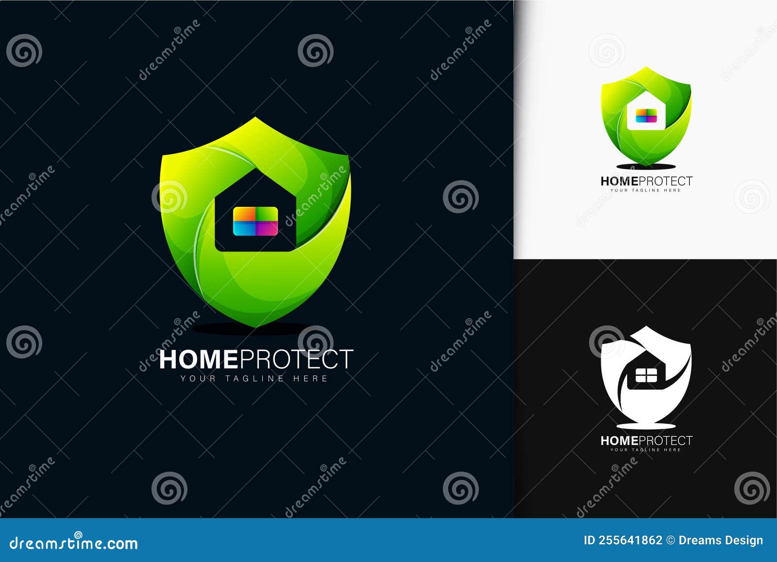 Home Protect Logo Design with Gradient Stock Vector - Illustration of ...