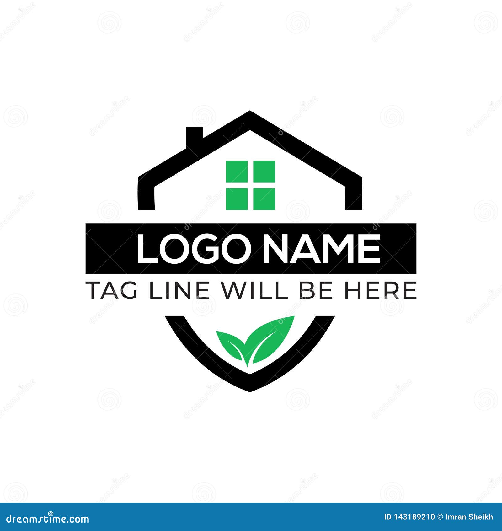 Home Protect Logo with Shield and Green Leaf Stock Illustration ...